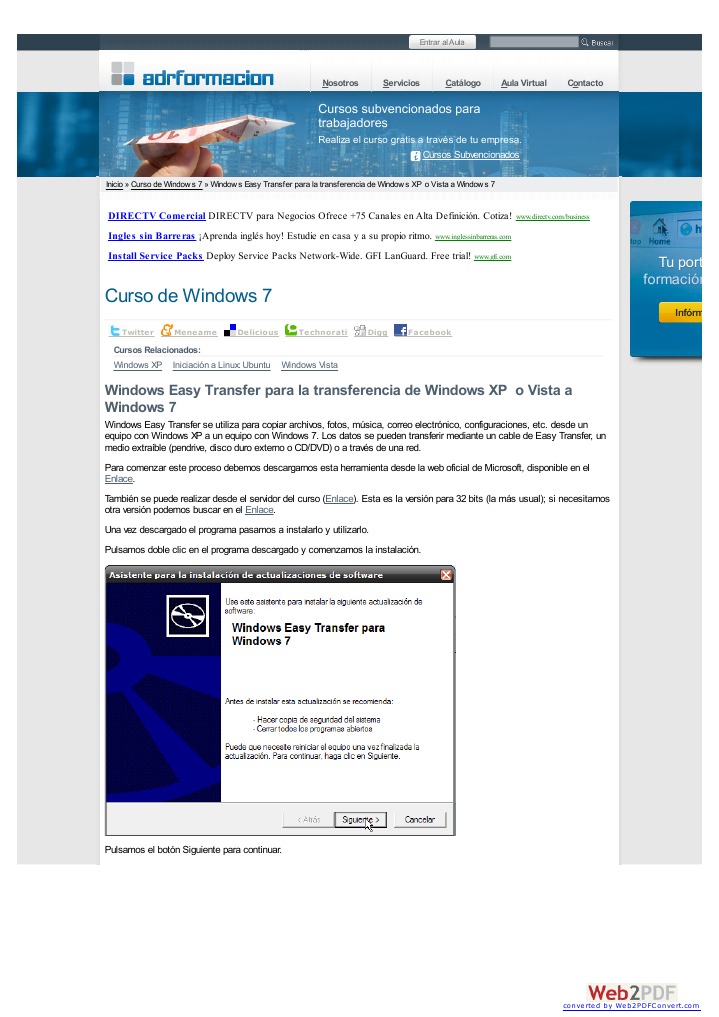 Windows Easy Transfer Pdf Windows 7 Archivo De Computadora