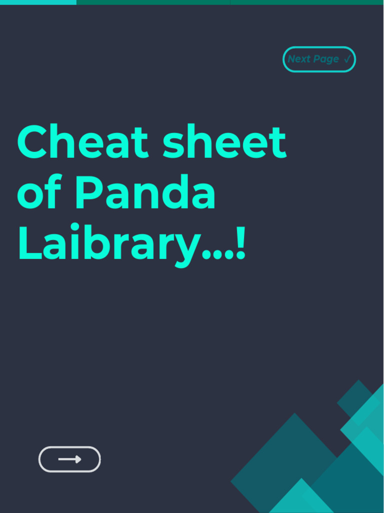 Pandas Cheat Sheet | PDF
