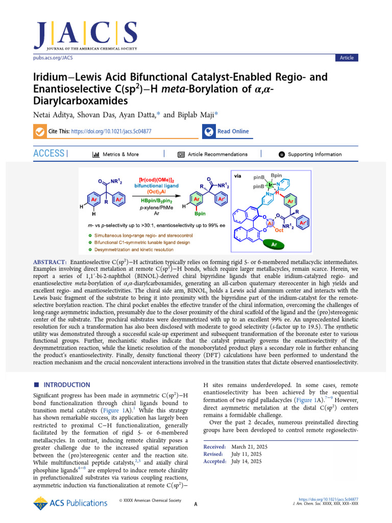 Iridium Catalyst for Meta-Borylation | PDF | Enantioselective Synthesis ...