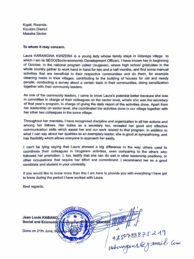 Recommendation Letter - Laura | PDF