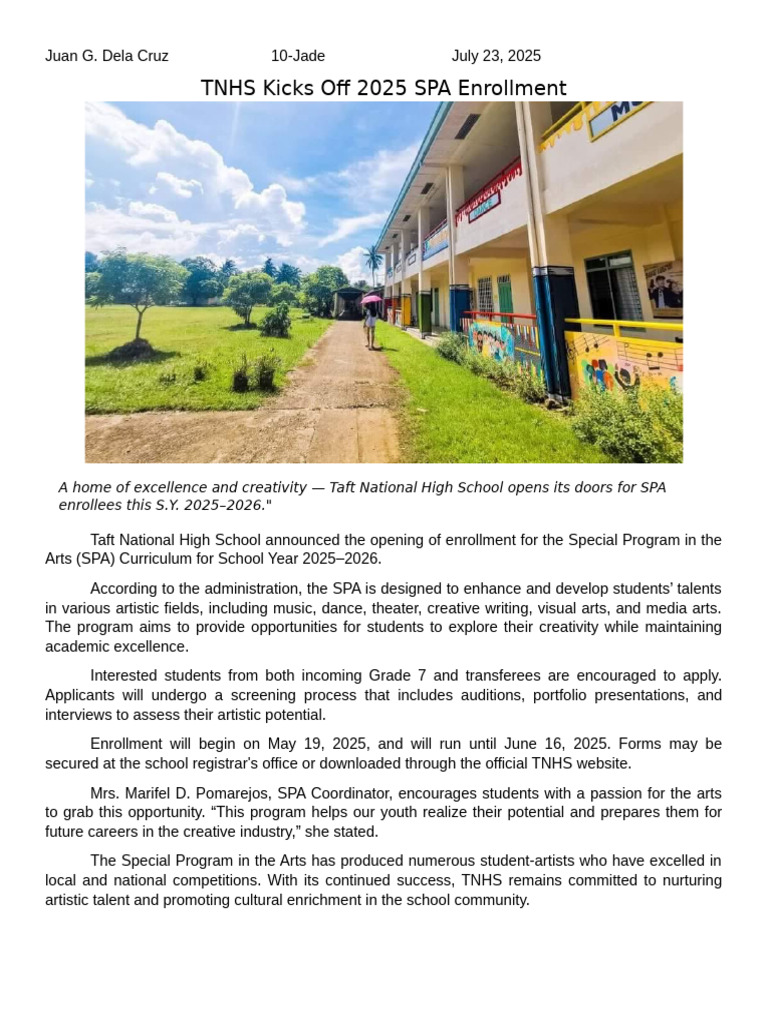 Sample News Article | PDF