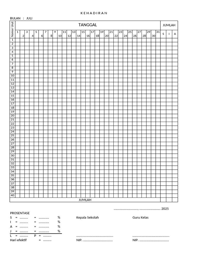 Format Absen | PDF