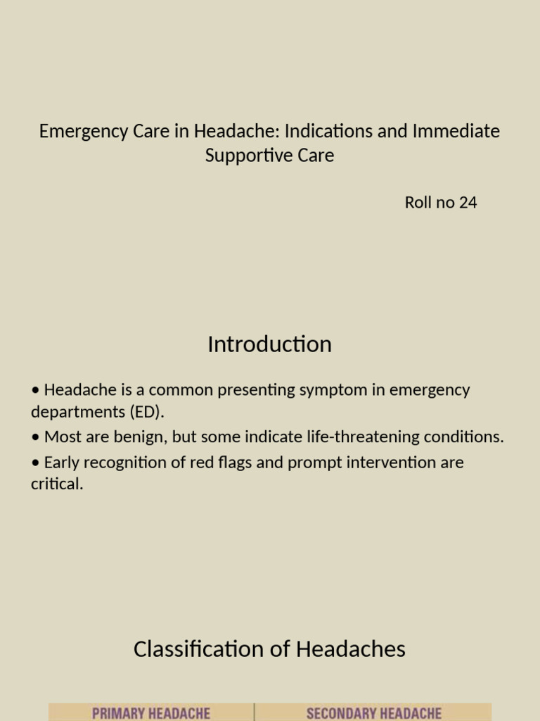Headache Red Flags in Emergency Care | PDF | Headache | Meningitis