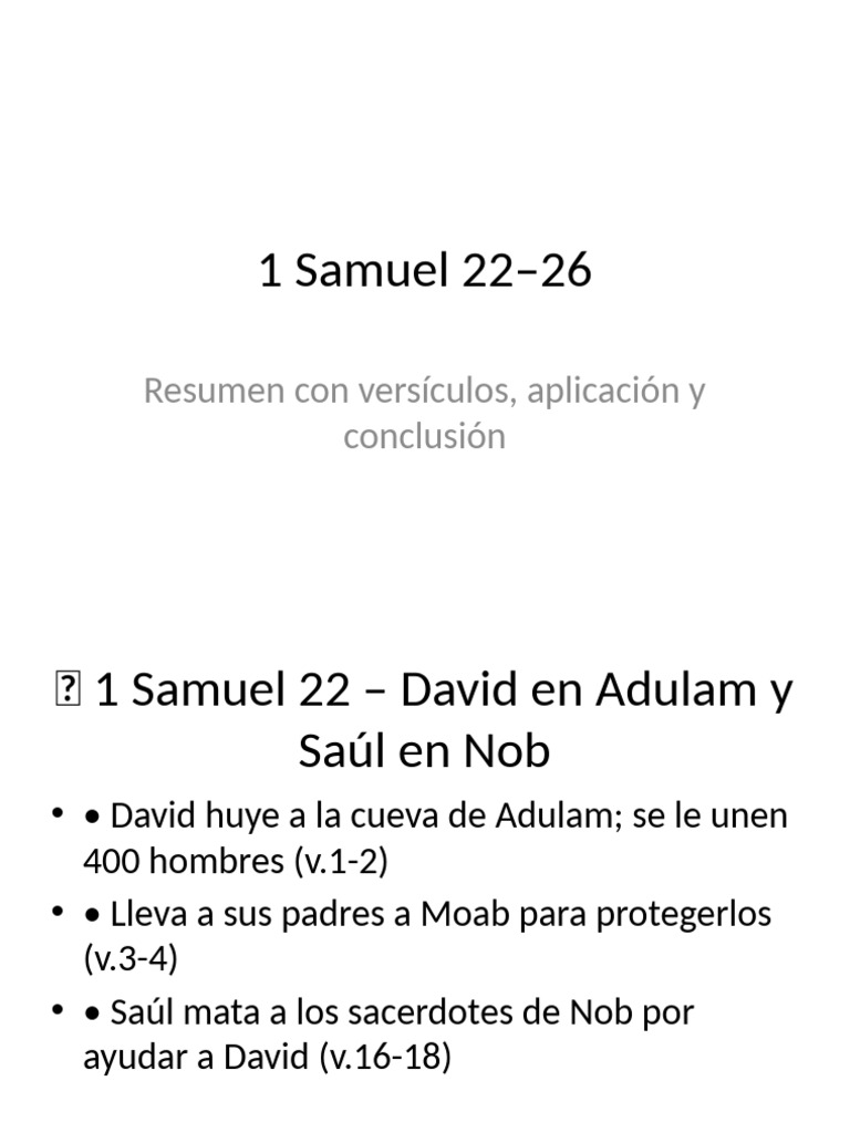Resumen 1 Samuel 22 26 | PDF