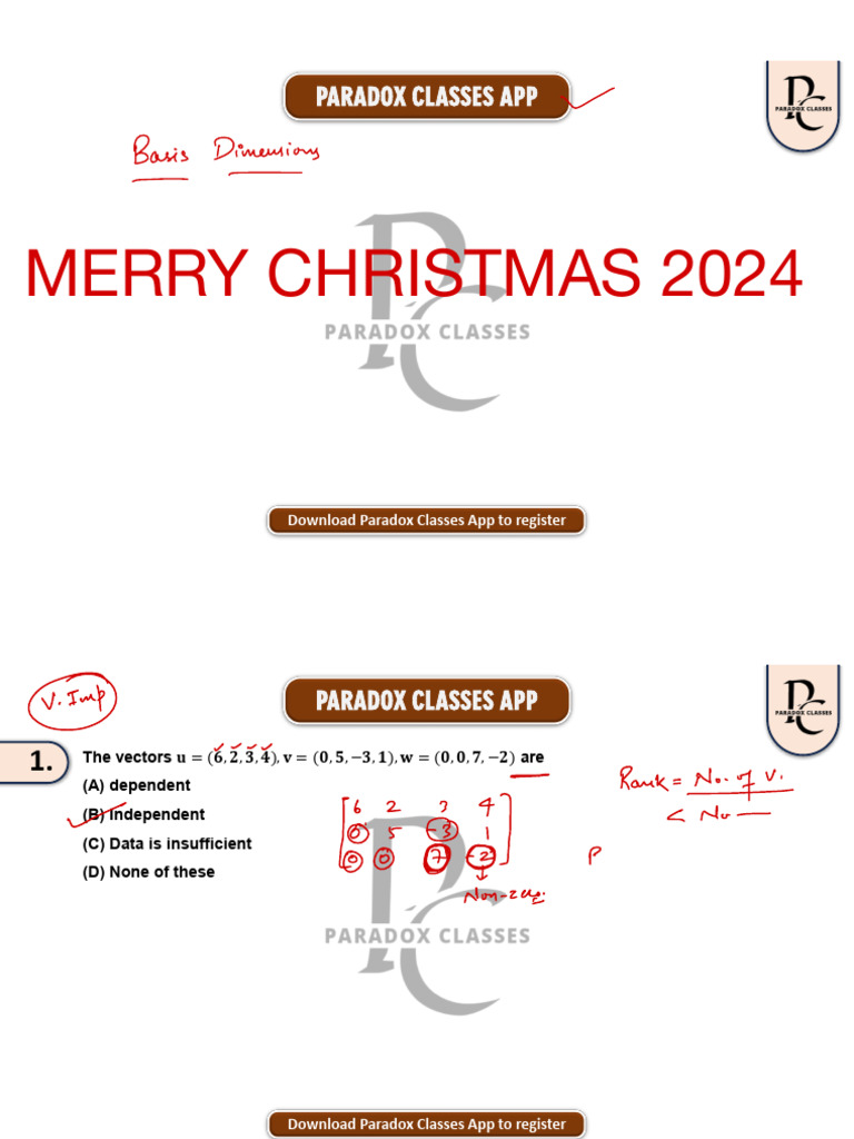 Linear Algebra Class 2 PDF | PDF | Vector Space | Linear Subspace