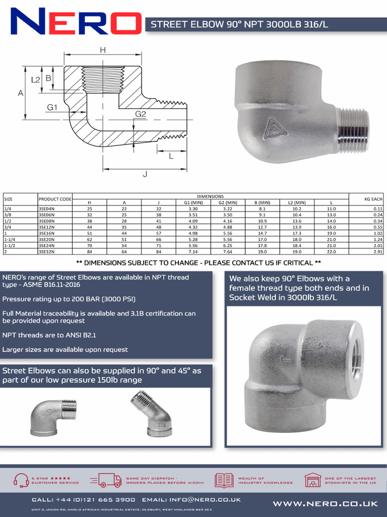 Street Elbow NPT | PDF