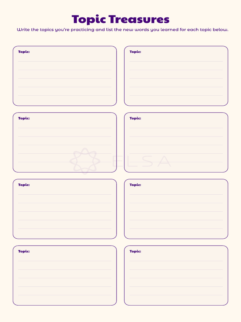 Topic Treasure | PDF