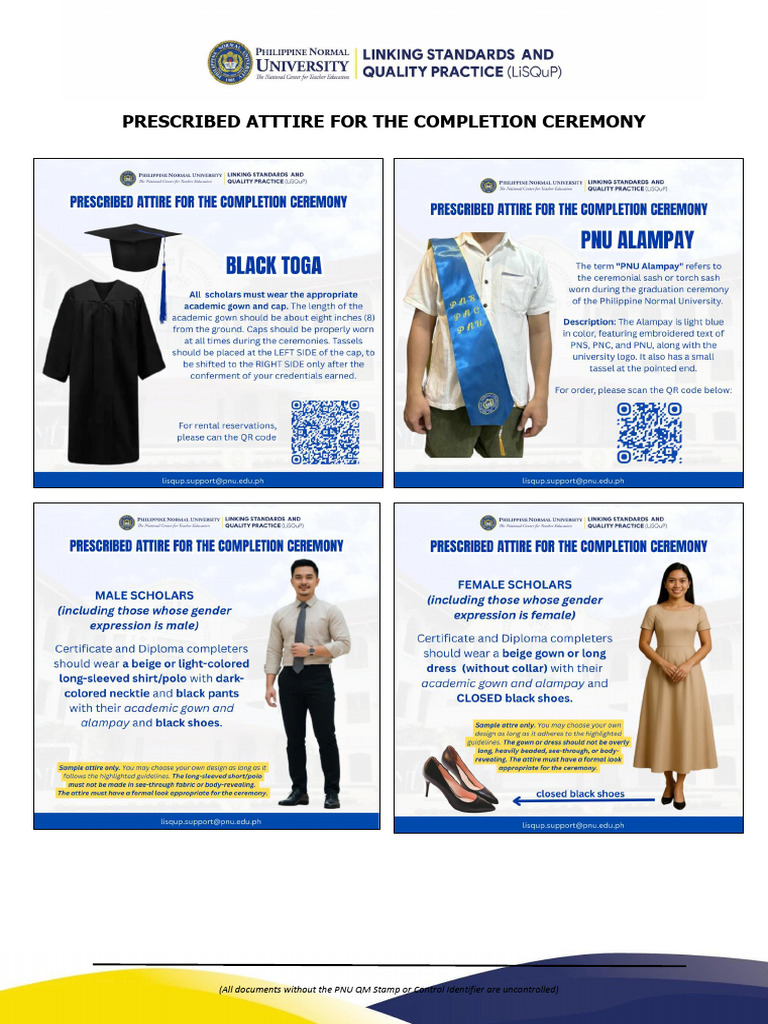 Prescribed Attire For The Completion Ceremony | PDF