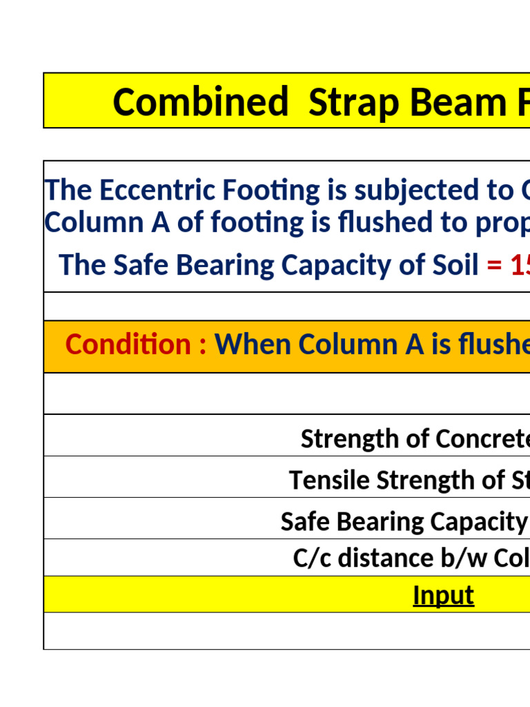 Strap Beam Design and Analysis | PDF | Beam (Structure) | Bending