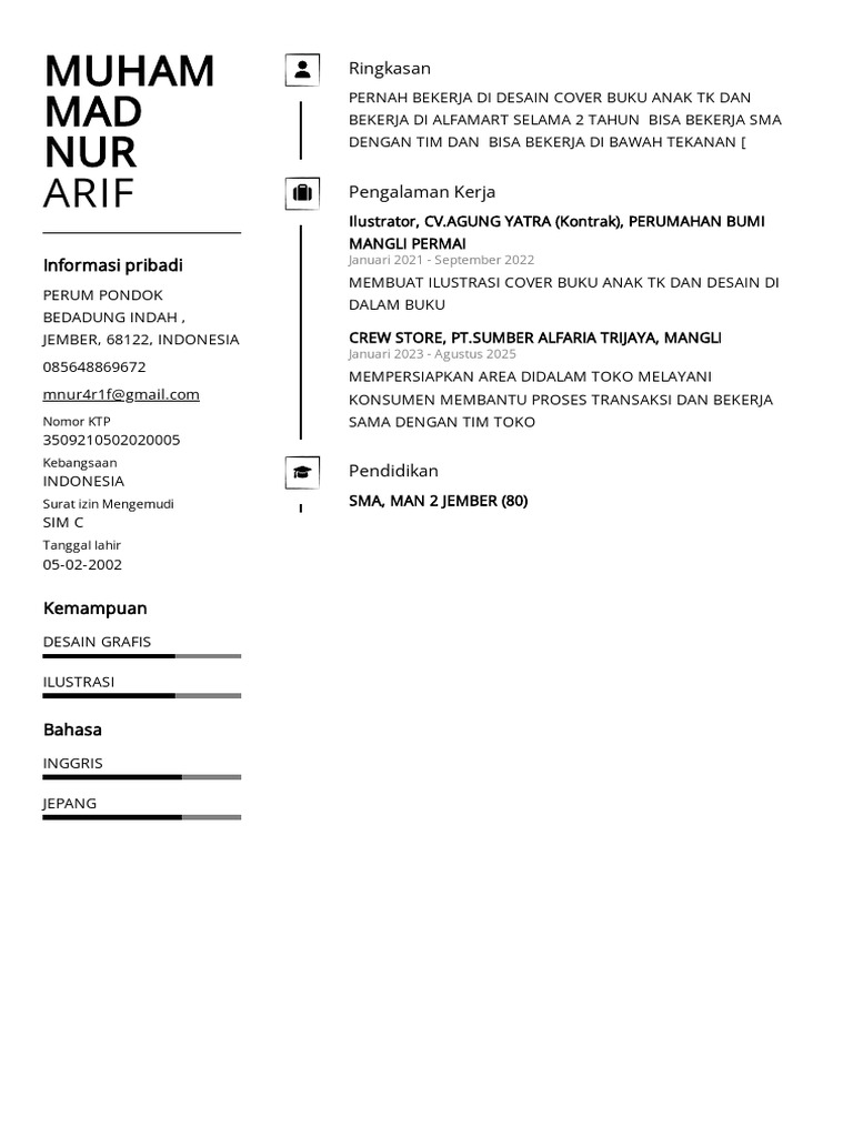 CV - Muhammad Nur Arif CV - Muhammad Nur Arif | PDF