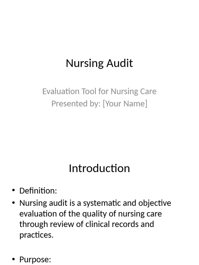 Nursing Audit Presentation | PDF