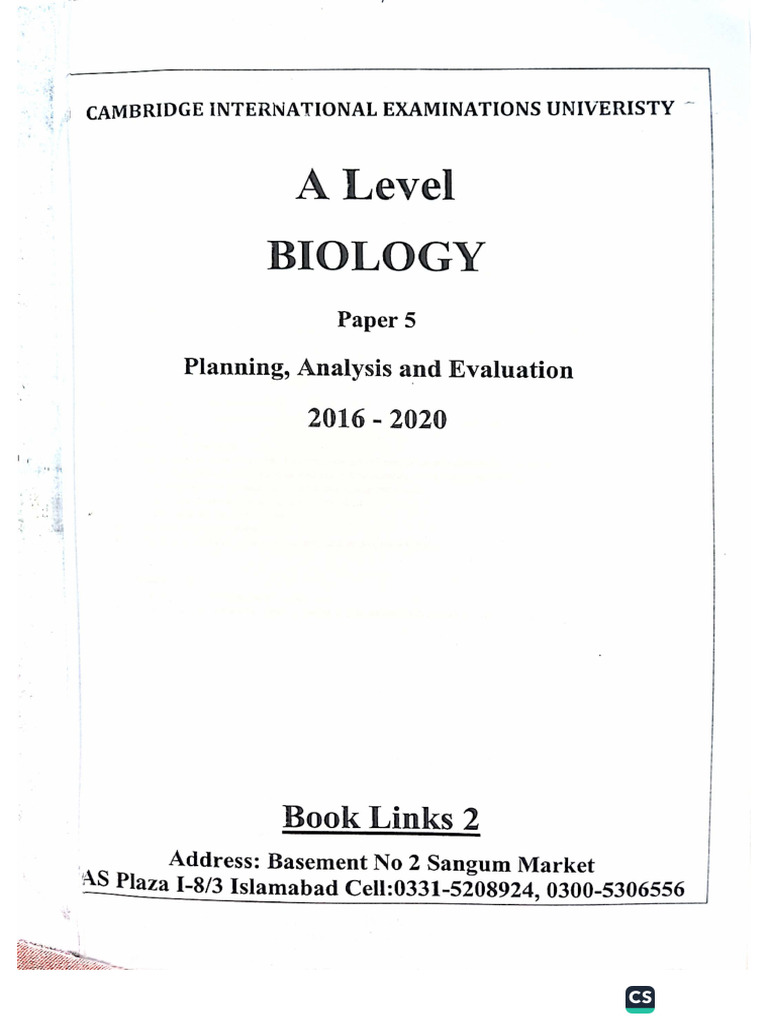 Resource Packs (Biology) | PDF