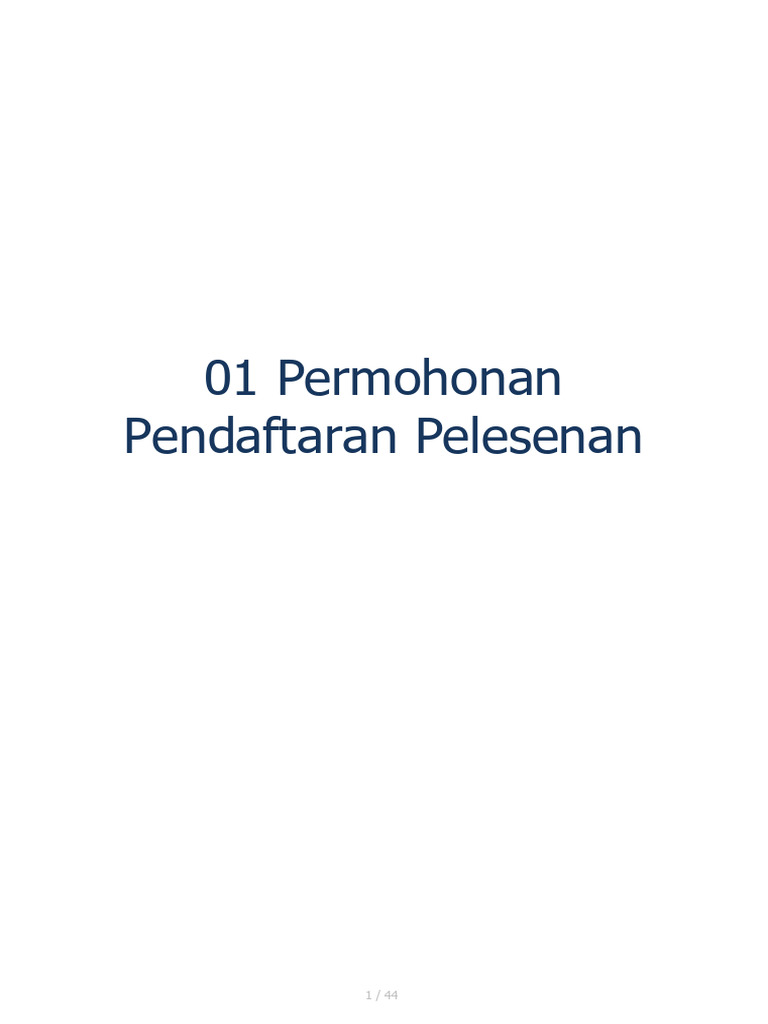 01 Permohonan Pendaftaran Pelesenan | PDF
