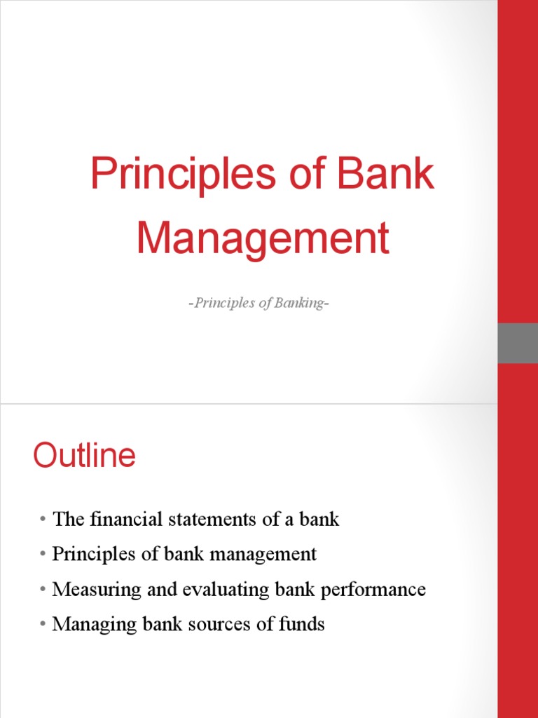 Principles of Bank Management - 1 | PDF | Deposit Account | Banks