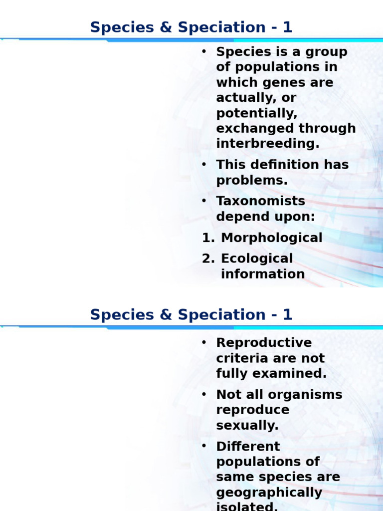 Lecture 100 - Speciation - 1 (24.07.2019) | PDF