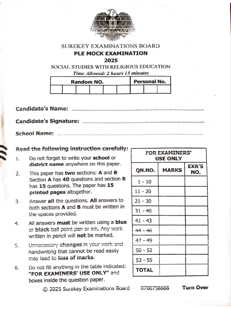 SST Surekey Mock 2025 | PDF