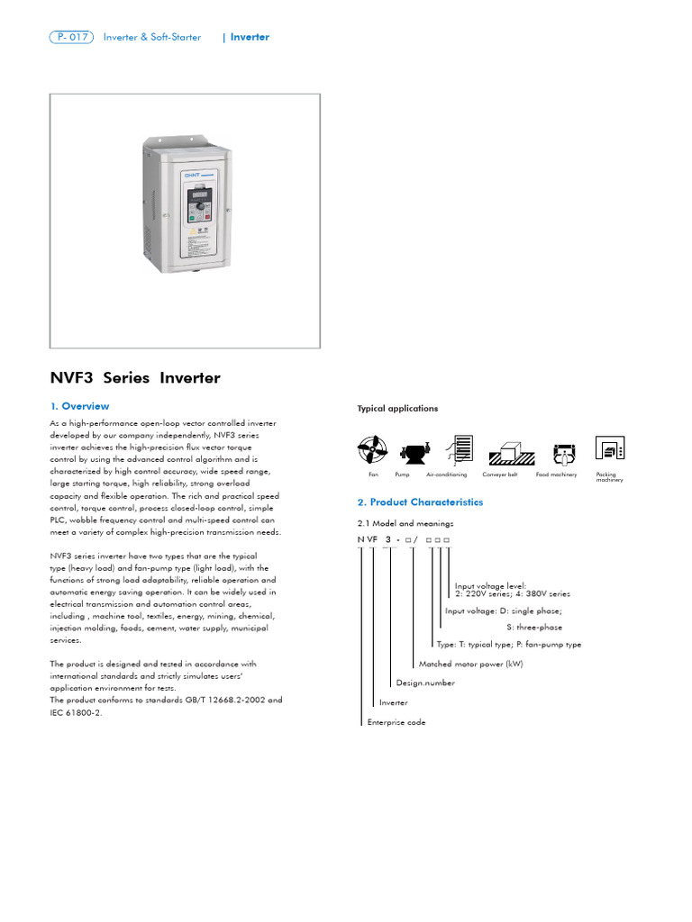 NVF3 Series Inverter Overview | PDF | Power Inverter | Power Supply