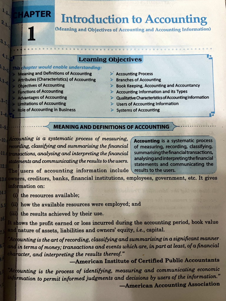 Chap 1 Theory Accountancy | PDF
