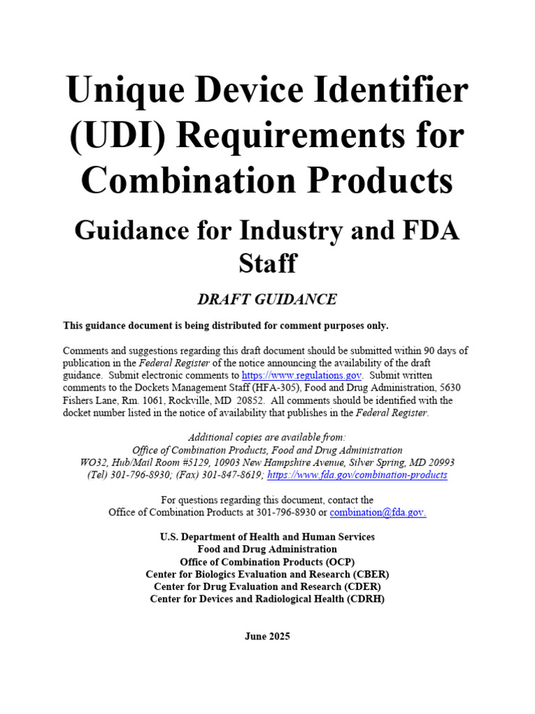 Unique Device Identifier _(UDI) Requirements | PDF | Food And Drug ...