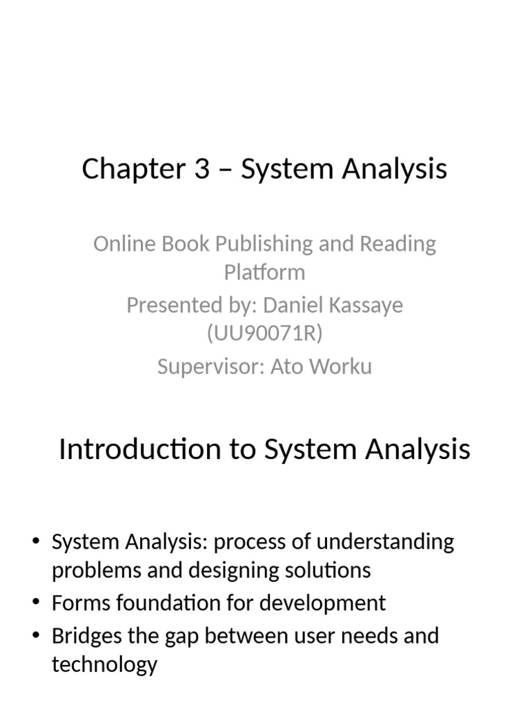 Chapter 3 System Analysis Presentation | PDF | Use Case | Books