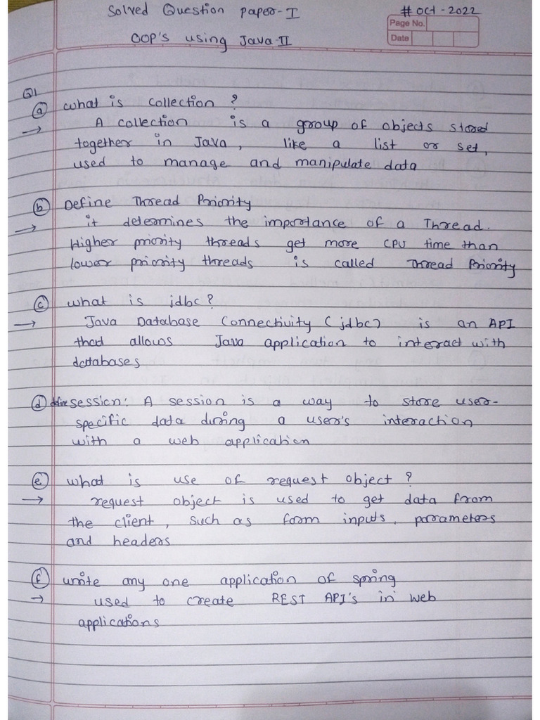 Java2 Solved Question Paper | PDF