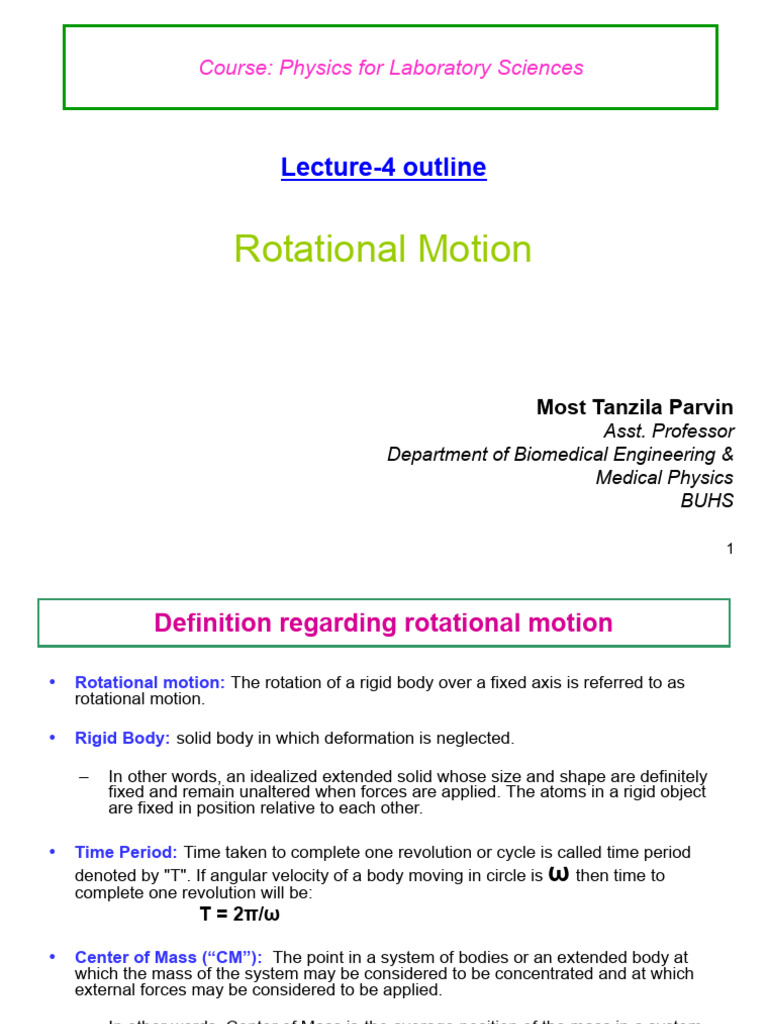 Rotational Motion Concepts in Physics | PDF | Rotation Around A Fixed ...