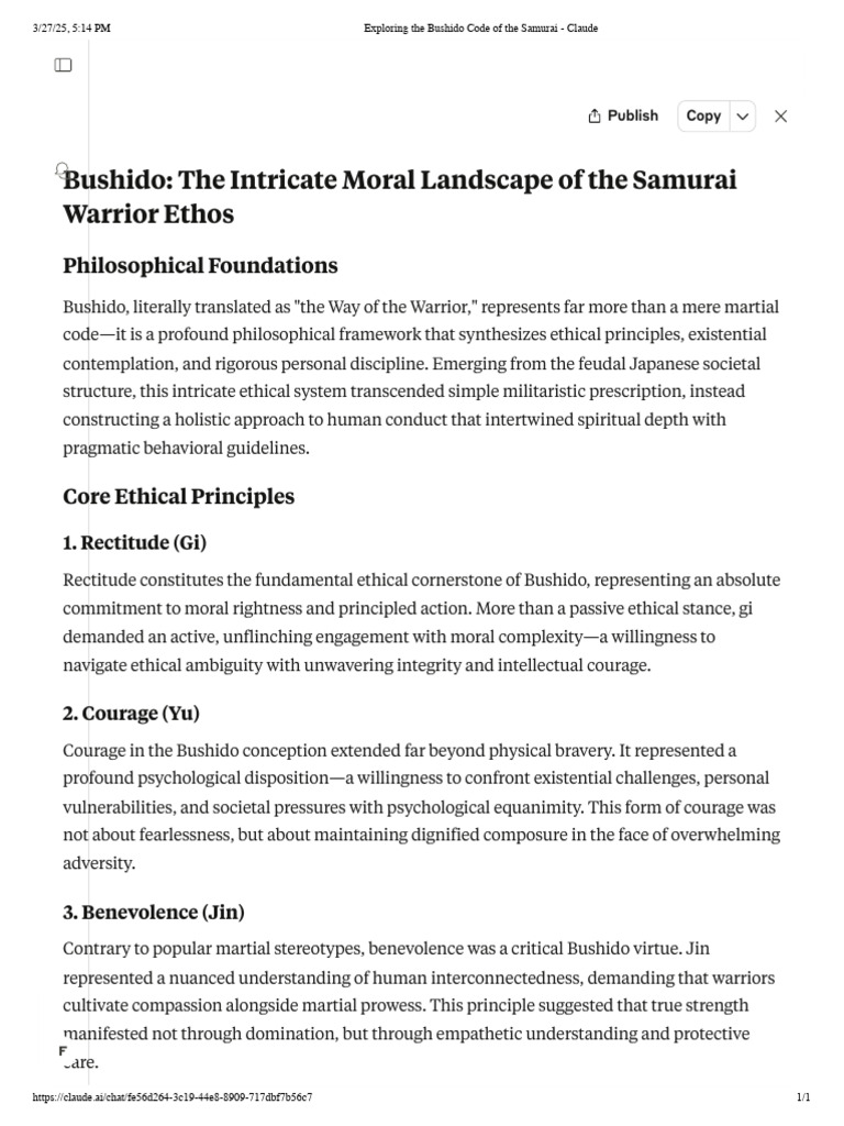 Exploring The Bushido Code of The Samurai - Claude | PDF | Bushido ...