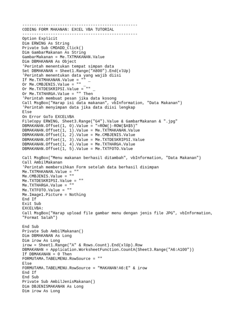 Coding Form Makanan | Pdf | Computer Programming | Computing