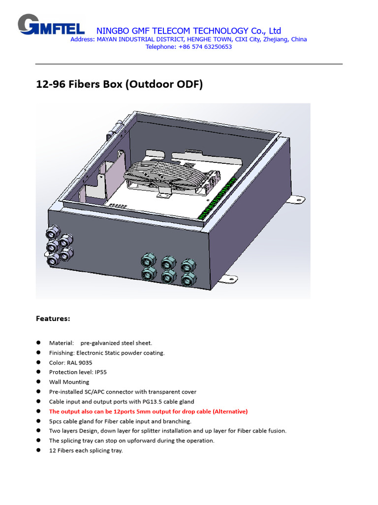 12 - 96 Fibers Outdoor ODF | PDF