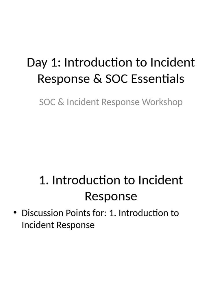 Day1 Slides Incident Response | PDF
