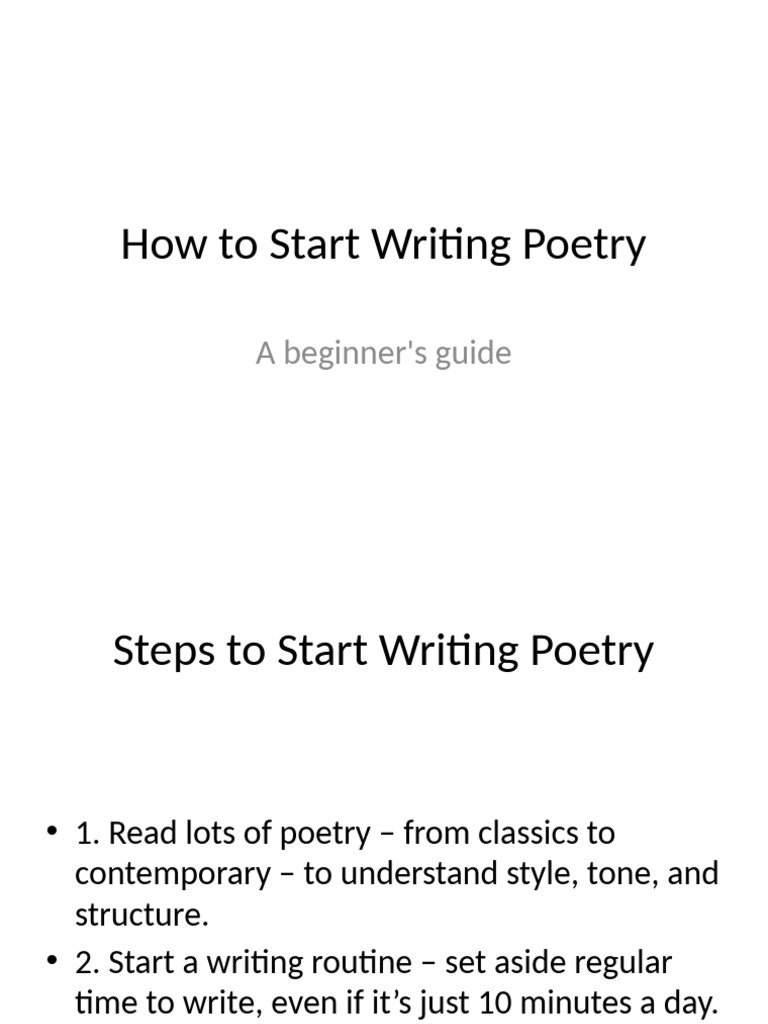 How To Start Writing Poetry | PDF