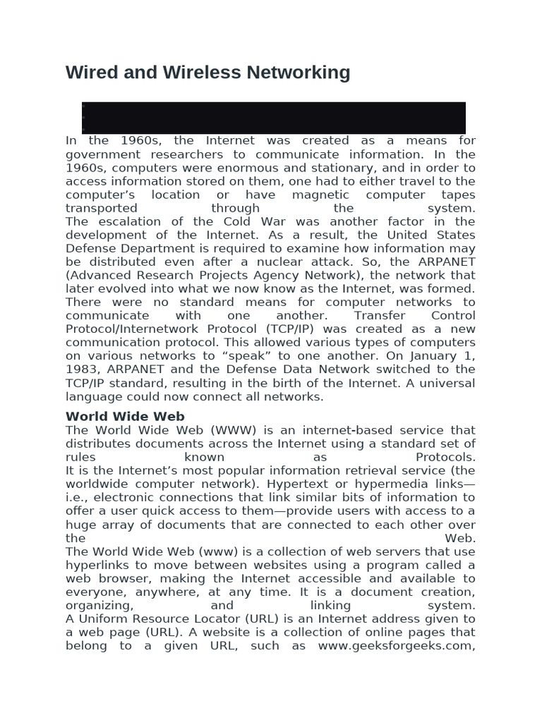 Wired and Wireless Networking | PDF | Internet & Web | World Wide Web