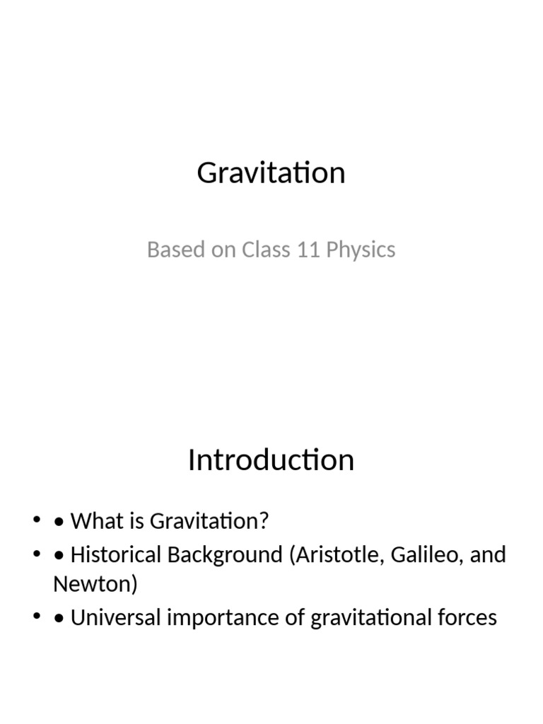 Class 11 Gravitation Overview | PDF