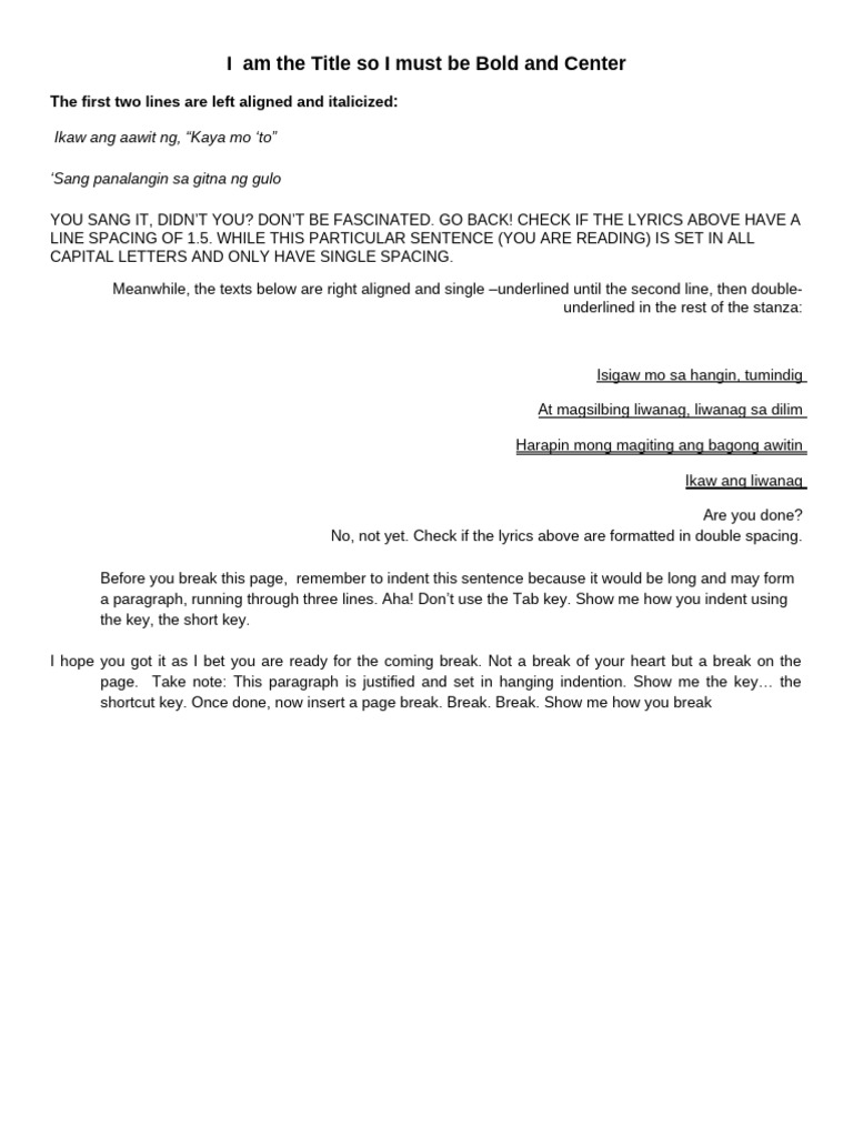 Formatting and Editing Guidelines | PDF