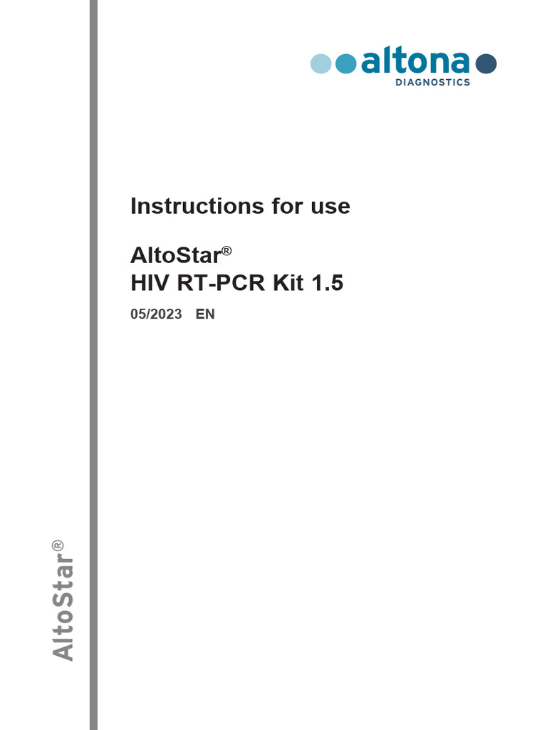 AltoStar® HIV RT-PCR Kit 1.5 Guide | PDF | Reverse Transcription ...