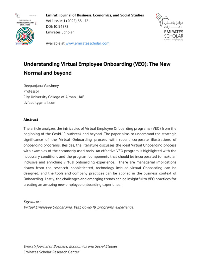 Understanding Virtual Employee Onboarding (VEO) : The New Normal and ...