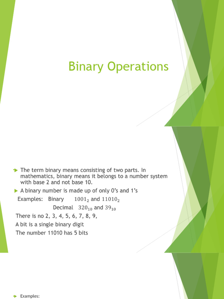 Binary Operations Autosaved | PDF | Numbers | Mathematical Notation