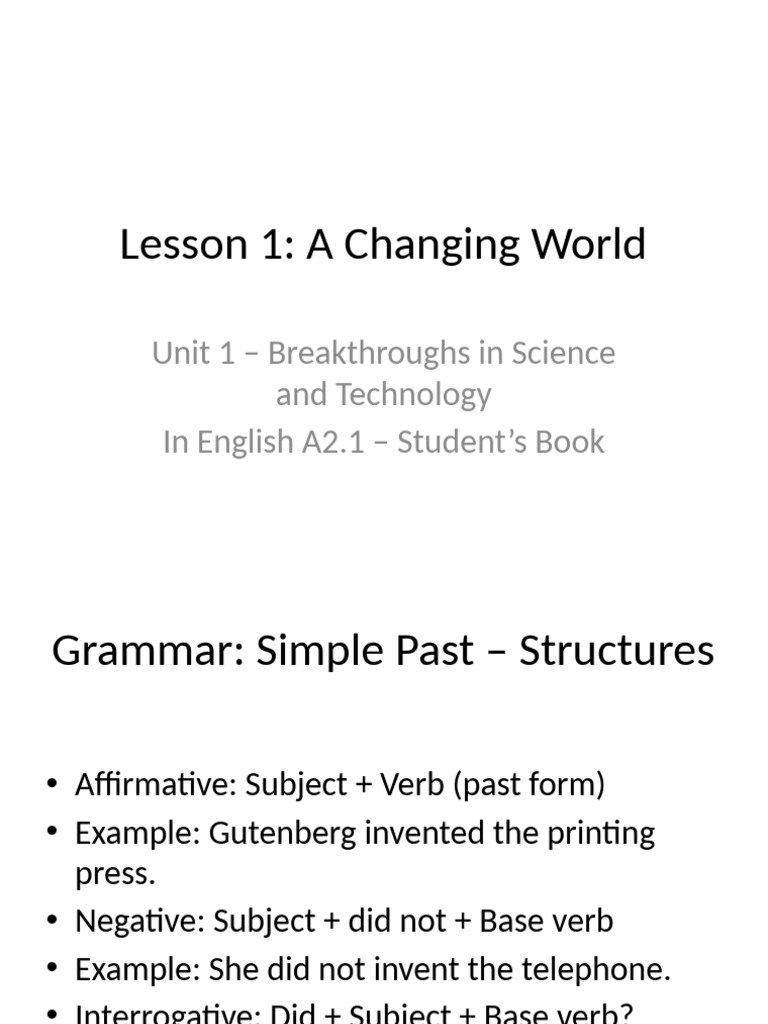 Unit 1 Lesson 1 Detailed | PDF
