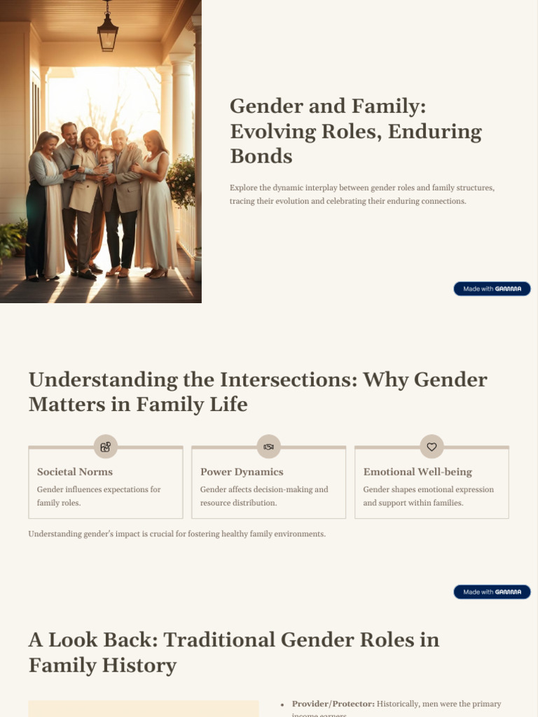 Gender and Family Evolving Roles Enduring Bonds | PDF | Family | Gender ...
