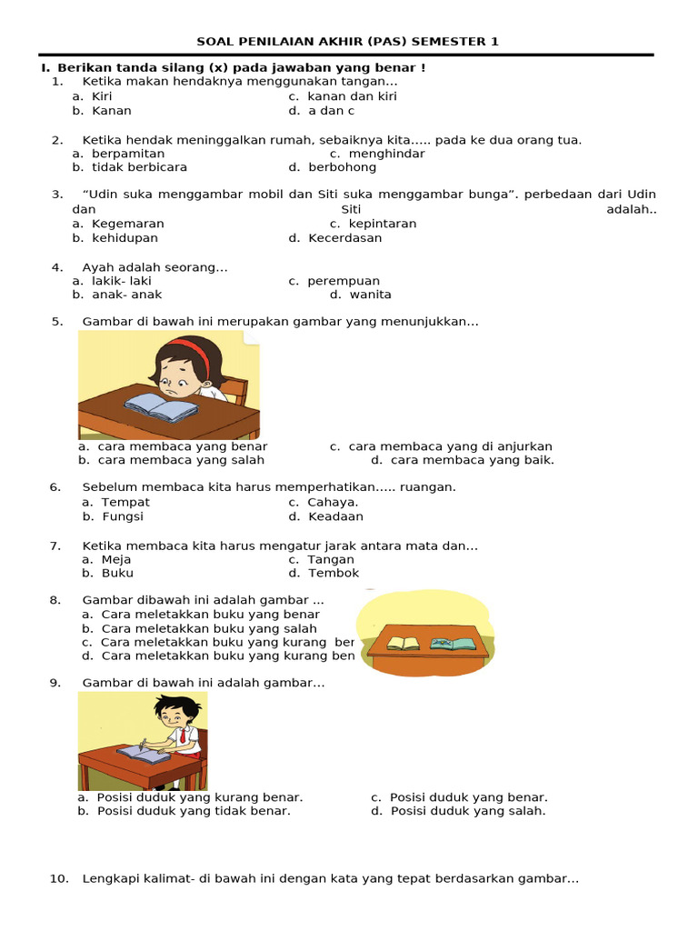 Kumpulan Soal Kelas 1 MI | PDF