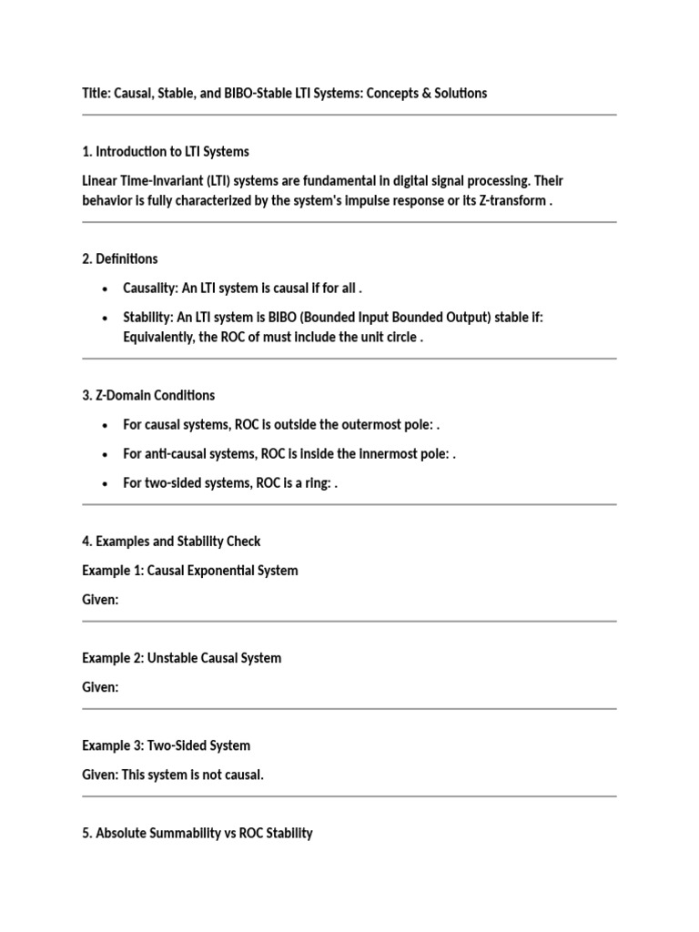 Z-Transform and Stability in LTI Systems | PDF