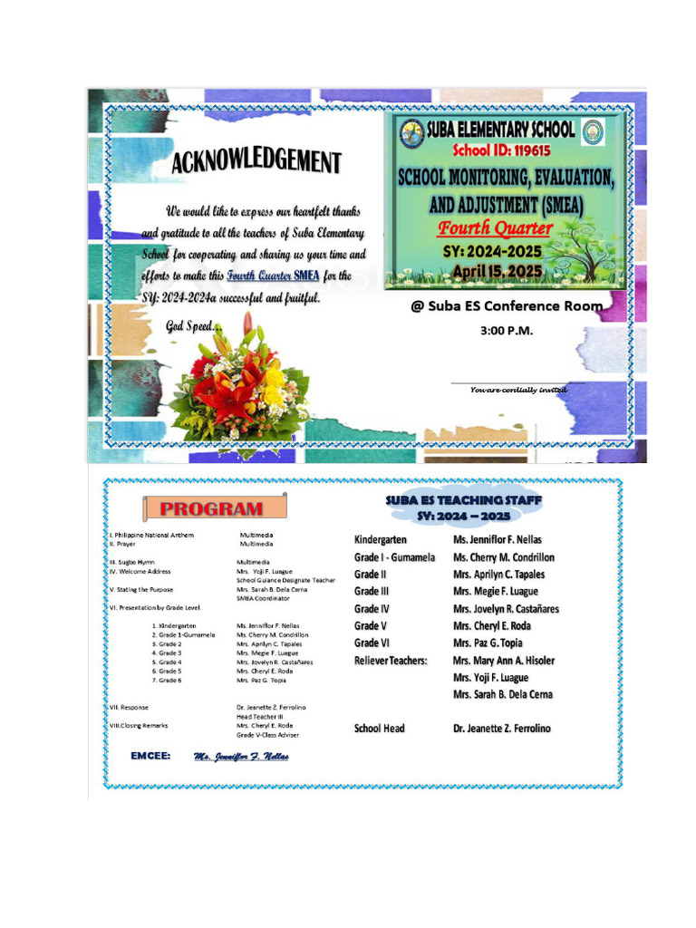 Program SMEA 4rth Quarter | PDF