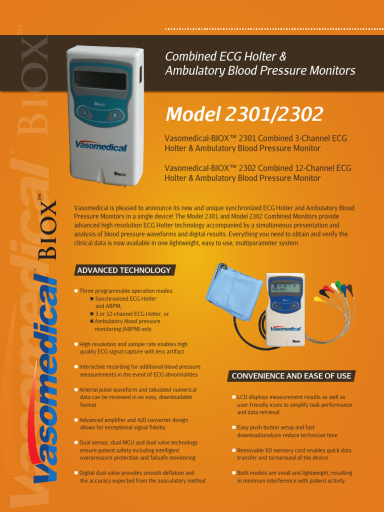 Combined ECG Holter & BP Monitor | PDF | Electrocardiography | Blood ...
