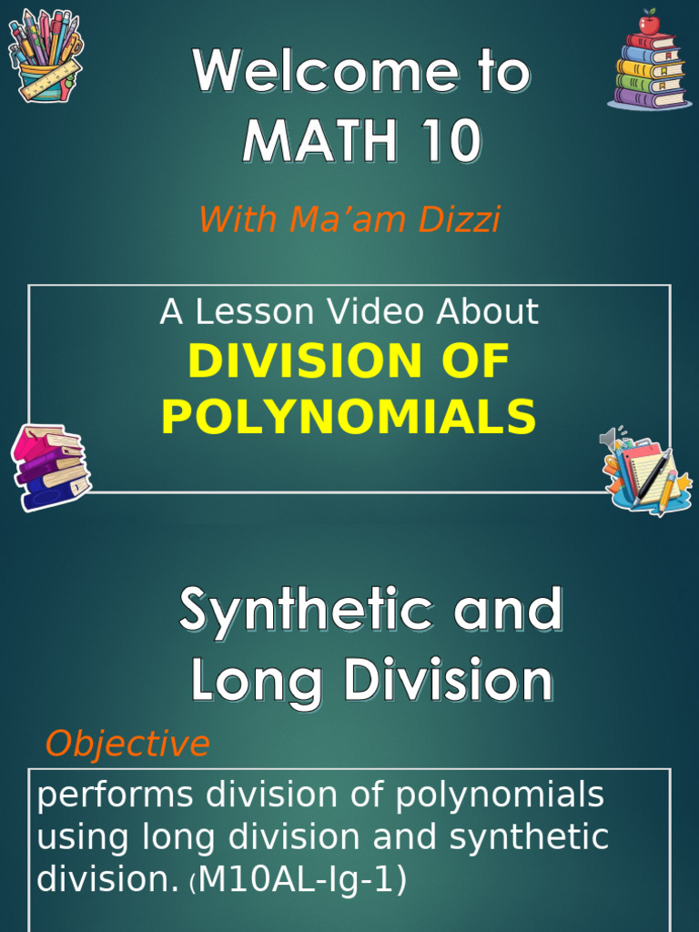 G10 Math Q1-Week 7-Synthetic and Long Divison | PDF | Number Theory ...