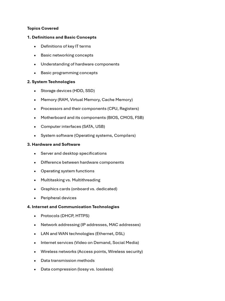 IT Fundamentals: Concepts and Technologies | PDF | Computer Network ...