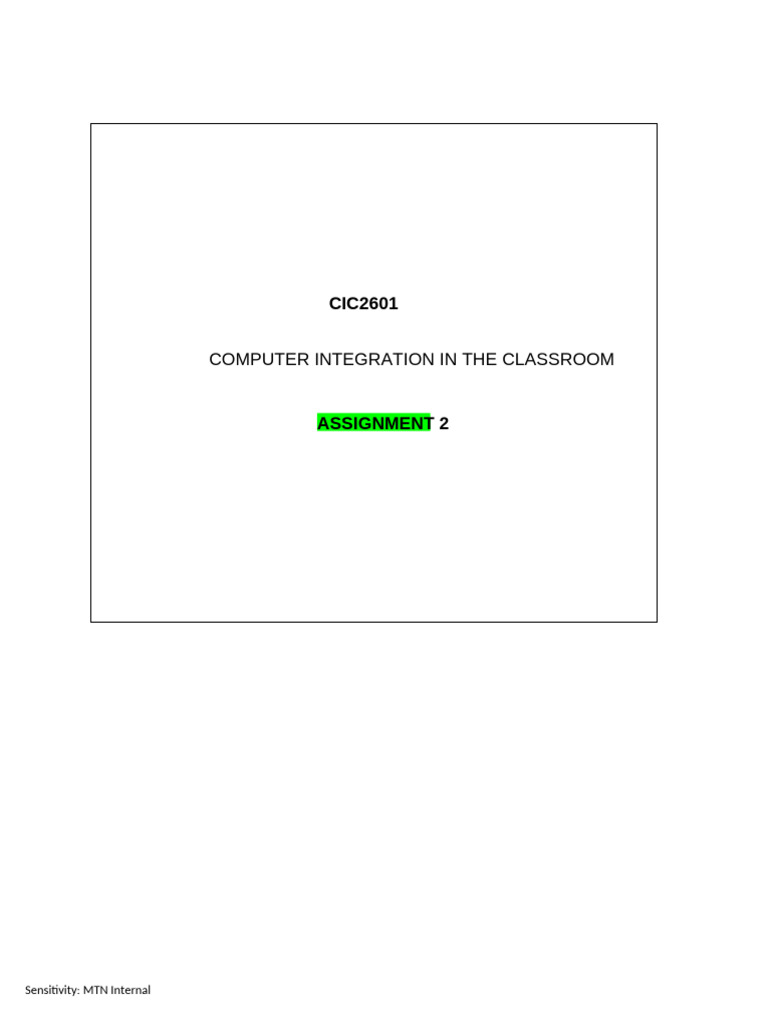 CIC2601 Assignment 2 Submission 2025 | PDF | Education Theory | Behavior Modification