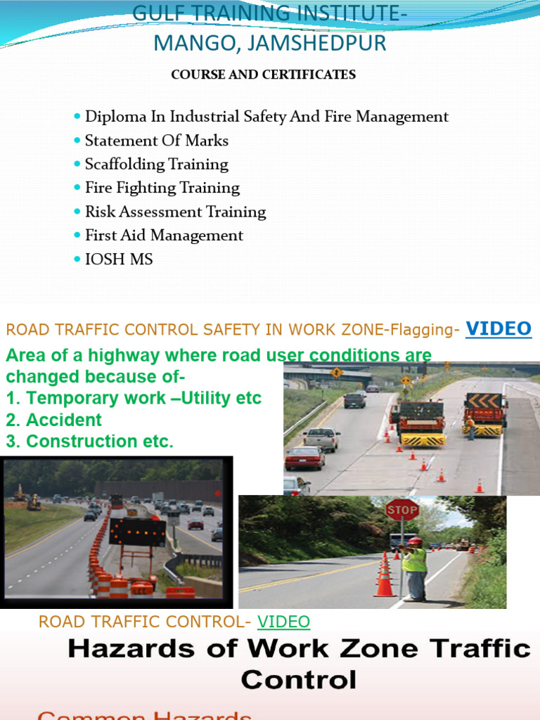 GLF - Road Traffic Safety Temp Work Zone - Flagging | PDF | Traffic | Road