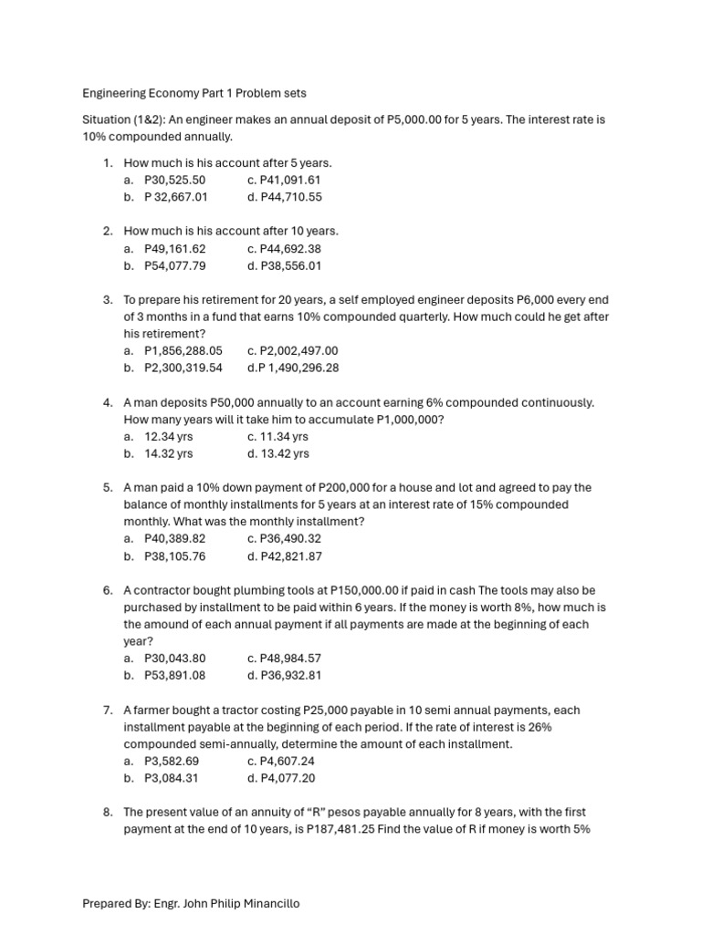 Annual Maintenance Cost Analysis | PDF | Interest | Present Value