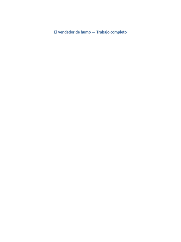 El Vendedor de Humo Trabajo Completo | PDF