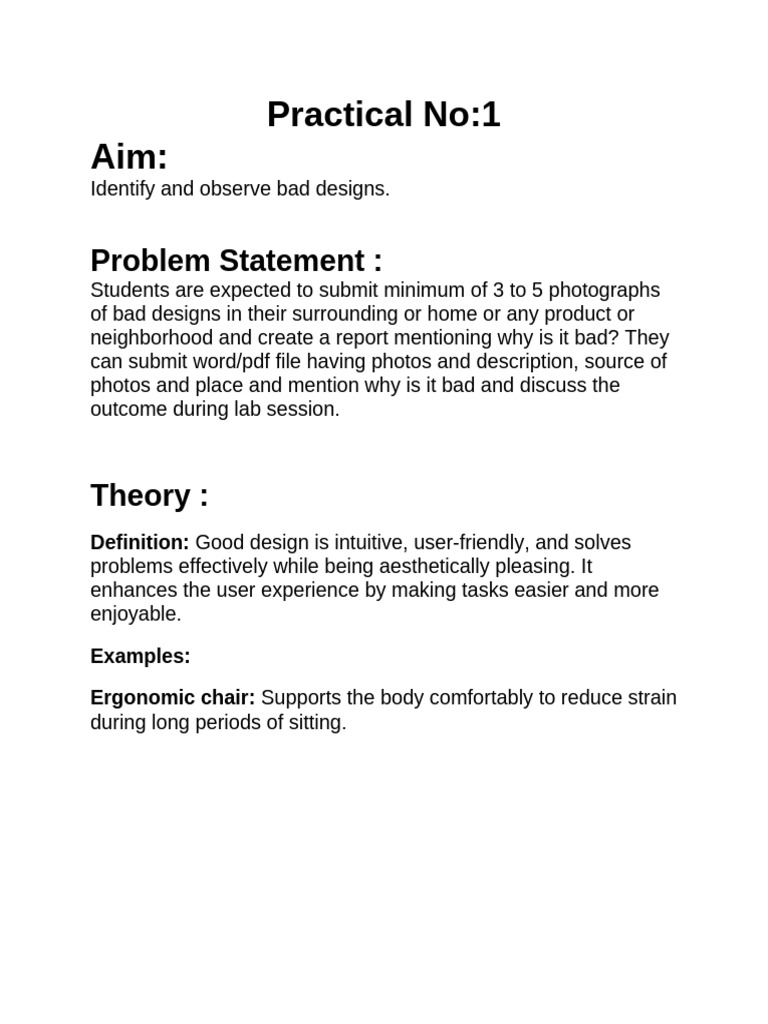 Practical No 1 (HCI) | PDF